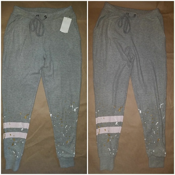 Chaser | Pants & Jumpsuits | Chaser Jogger Pants Gray Pink | Poshmark